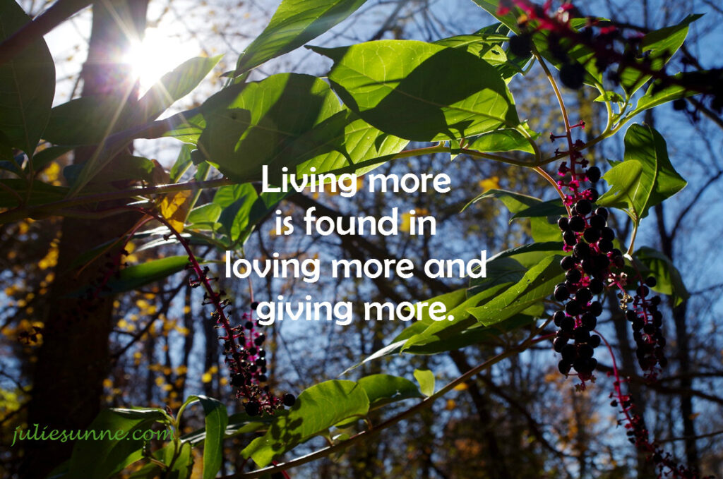 When You Love More And Give More, You Live More | Julie Sunne