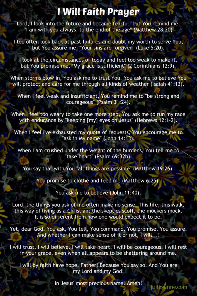 I Will, Will You? (a Faith Prayer) | Julie Sunne